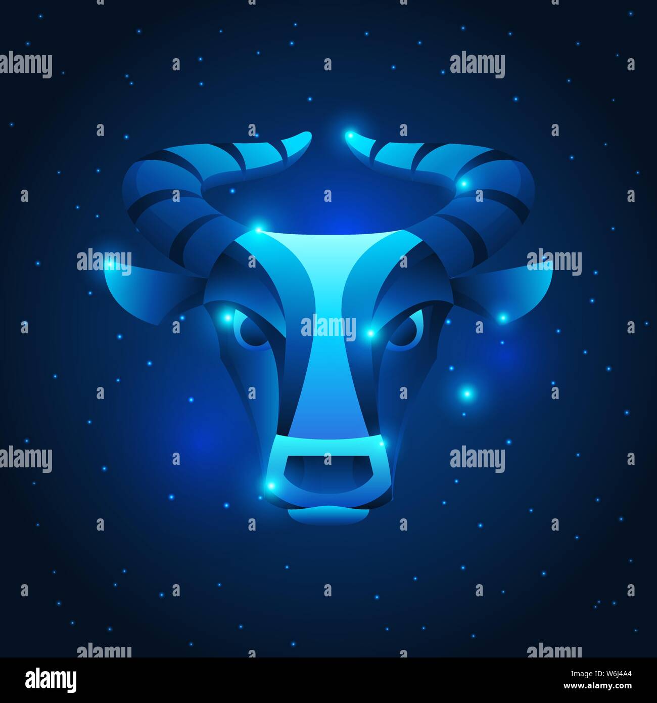 Stier Sternzeichen, blue star Horoskop Symbol. Stilisierte ...