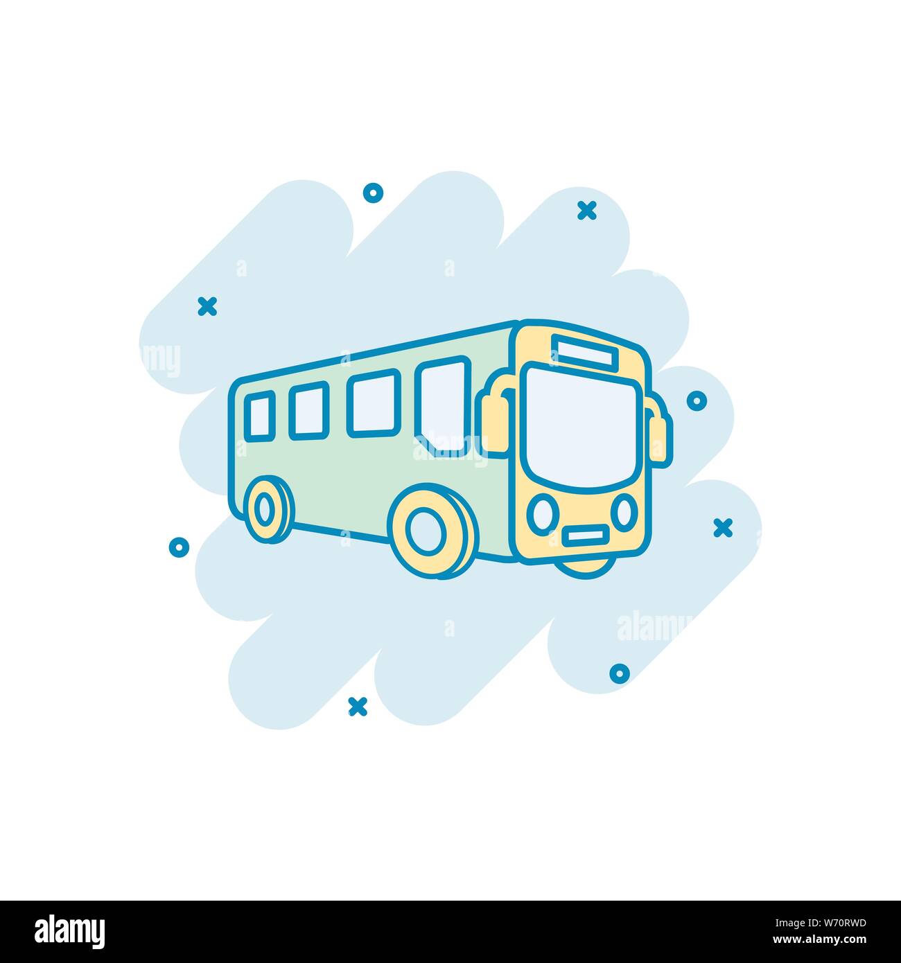 School Bus Symbol im Comic-stil. Autobus vektor Cartoon Illustration ...