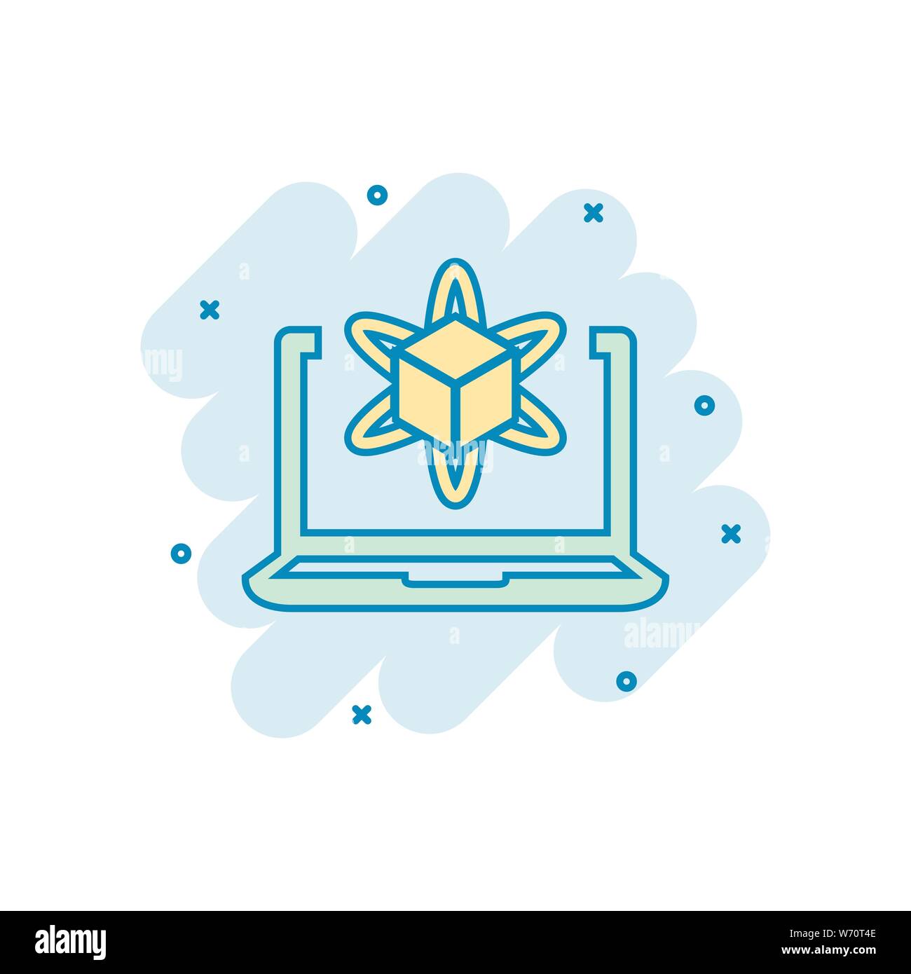 Computer simulation Symbol im Comic-stil. Vr-Gerät vektor Cartoon ...