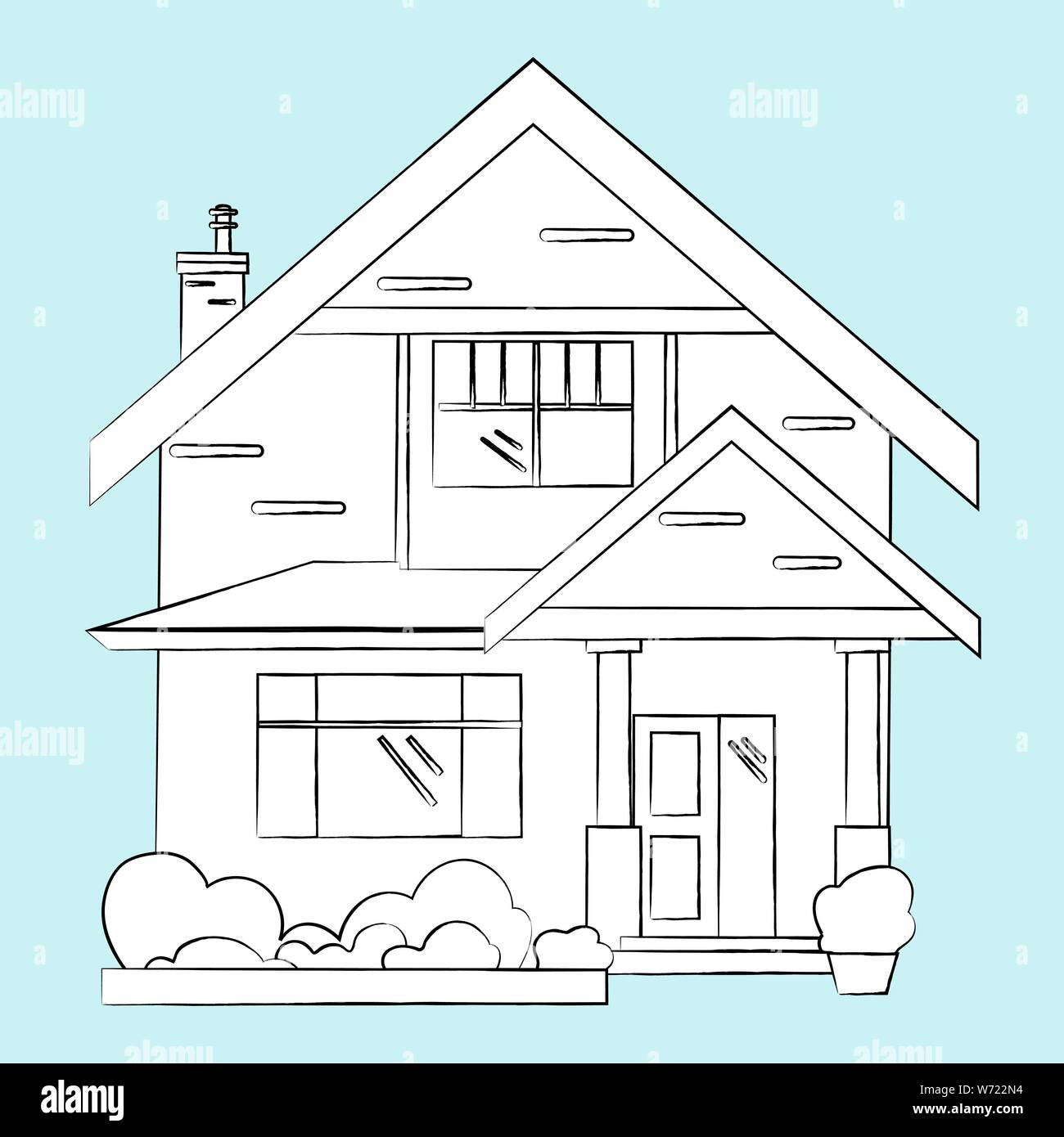 Umriss Haus Zeichnen Stockfotos & Umriss Haus Zeichnen Bilder - Alamy