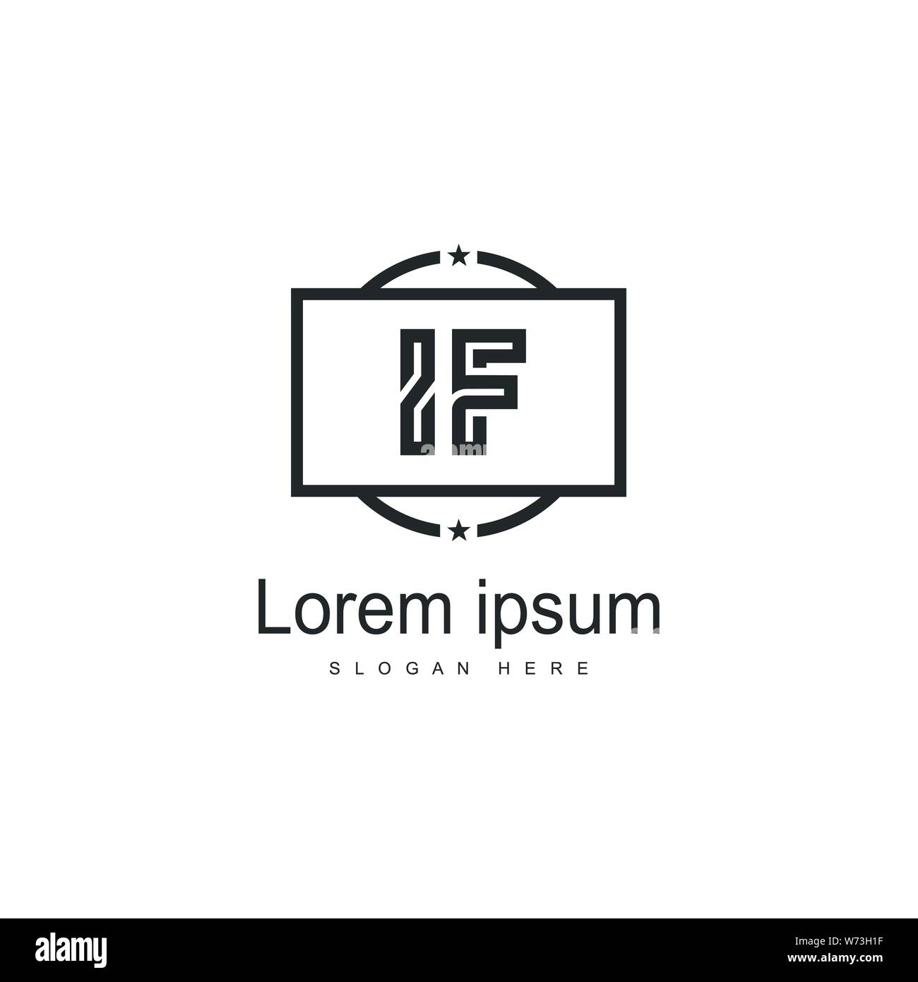 Erste wenn Logo Vorlage mit modernen Rahmen. Minimalistisch, wenn ...