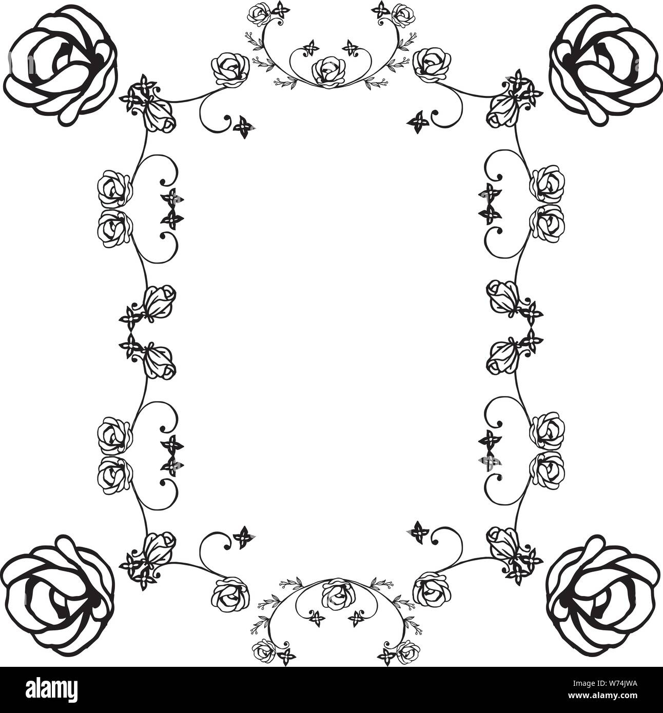 Nahtlose Schwarze und Weiße, abstrakte Blatt Kranz Umrandung. Vector ...