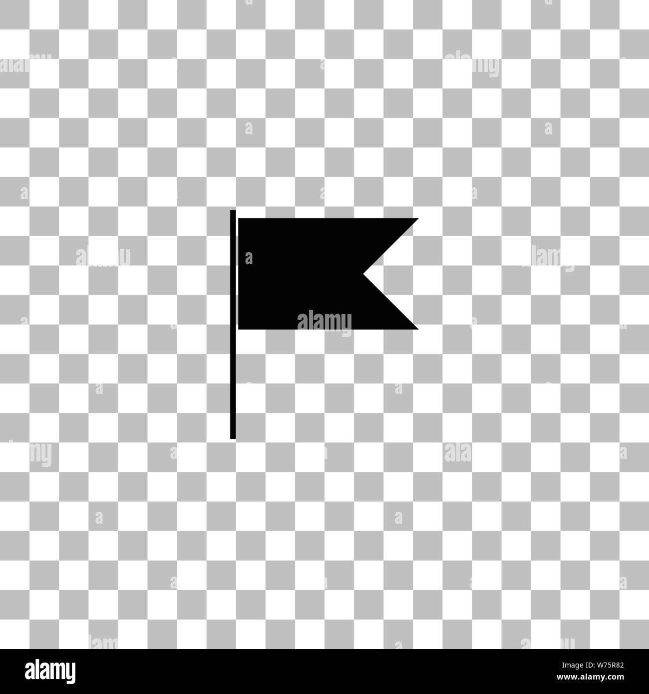 Flagge. Flache schwarze Symbol auf einen transparenten Hintergrund ...
