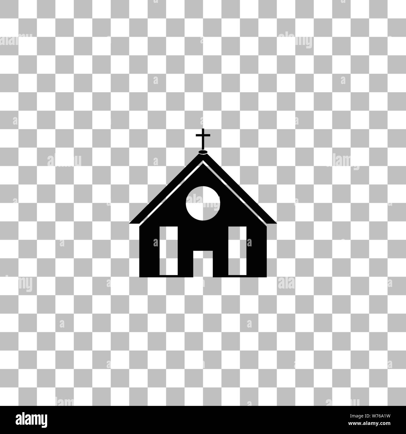 Kirche. Flache schwarze Symbol auf einen transparenten Hintergrund ...