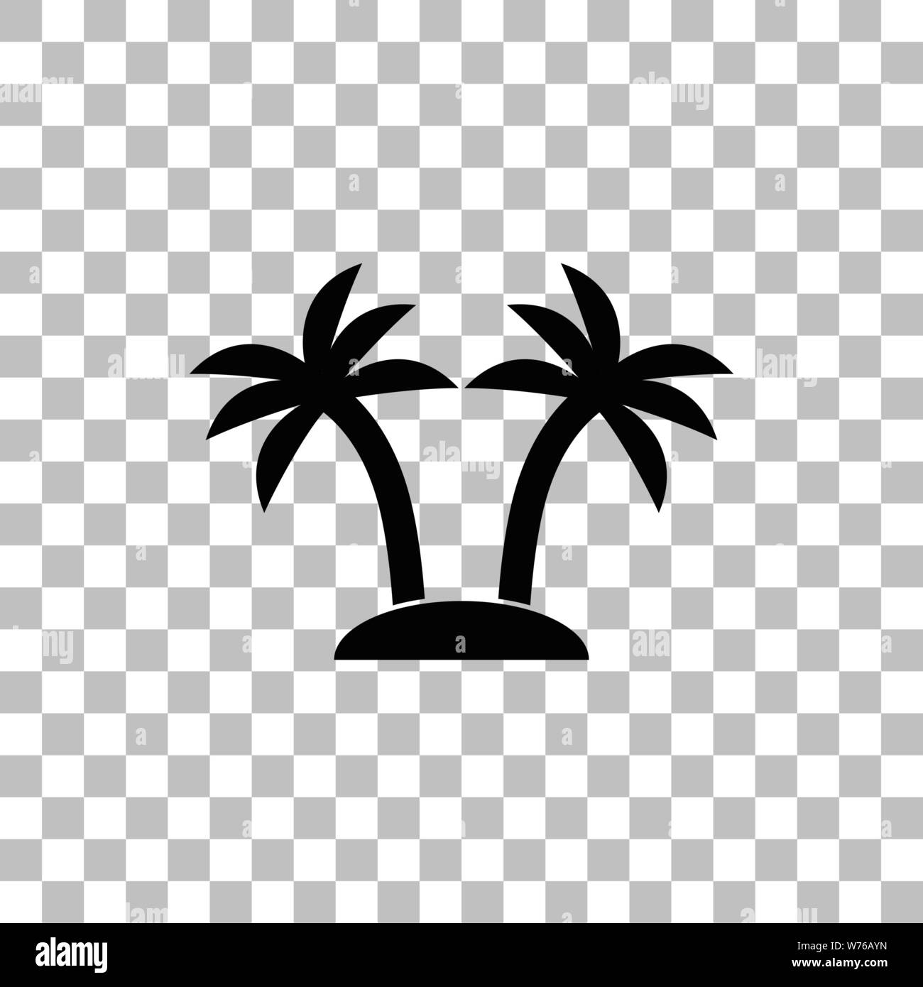 Palmen. Flache schwarze Symbol auf einen transparenten Hintergrund ...
