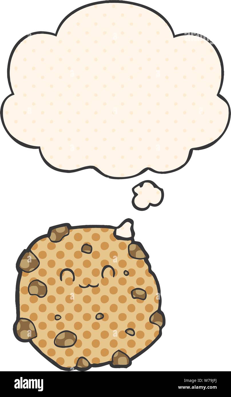 Cartoon Keks mit dachte Blase im Comic Stil Stock-Vektorgrafik - Alamy