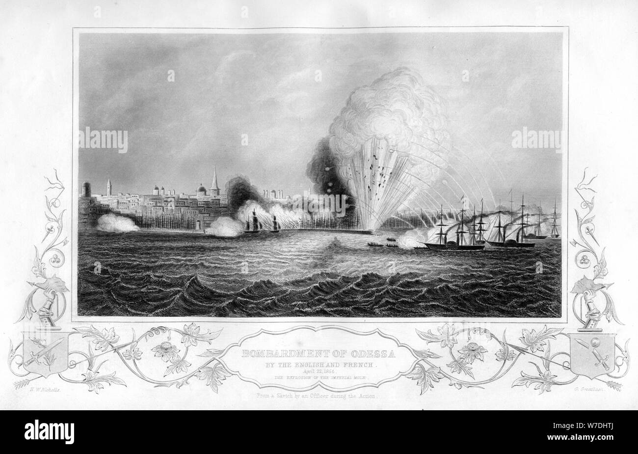 Die Explosion der "Imperial Mole' während der Bombardierung von Odessa ...
