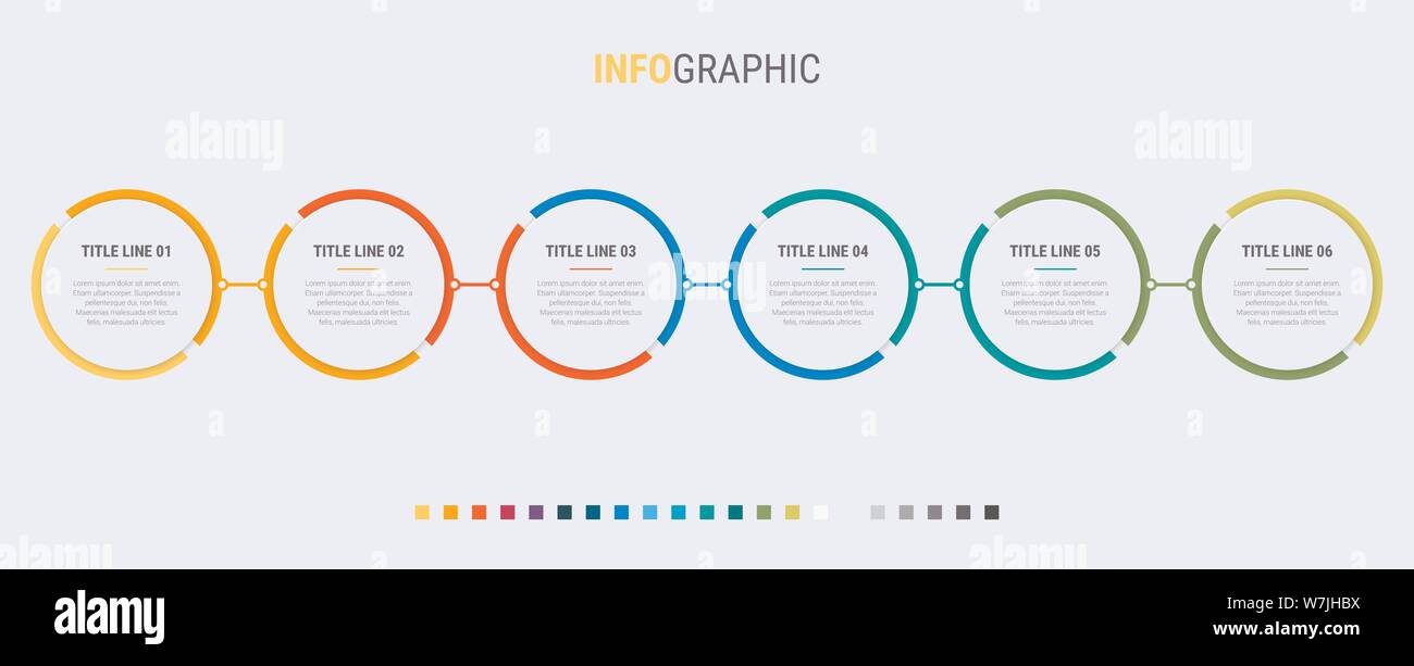 Bunte Diagramm, infografik Vorlage. Timeline mit 6 Schritten. Kreis ... Bunte Diagramm, infografik Vorlage. Timeline mit 6 Schritten. Kreis ...