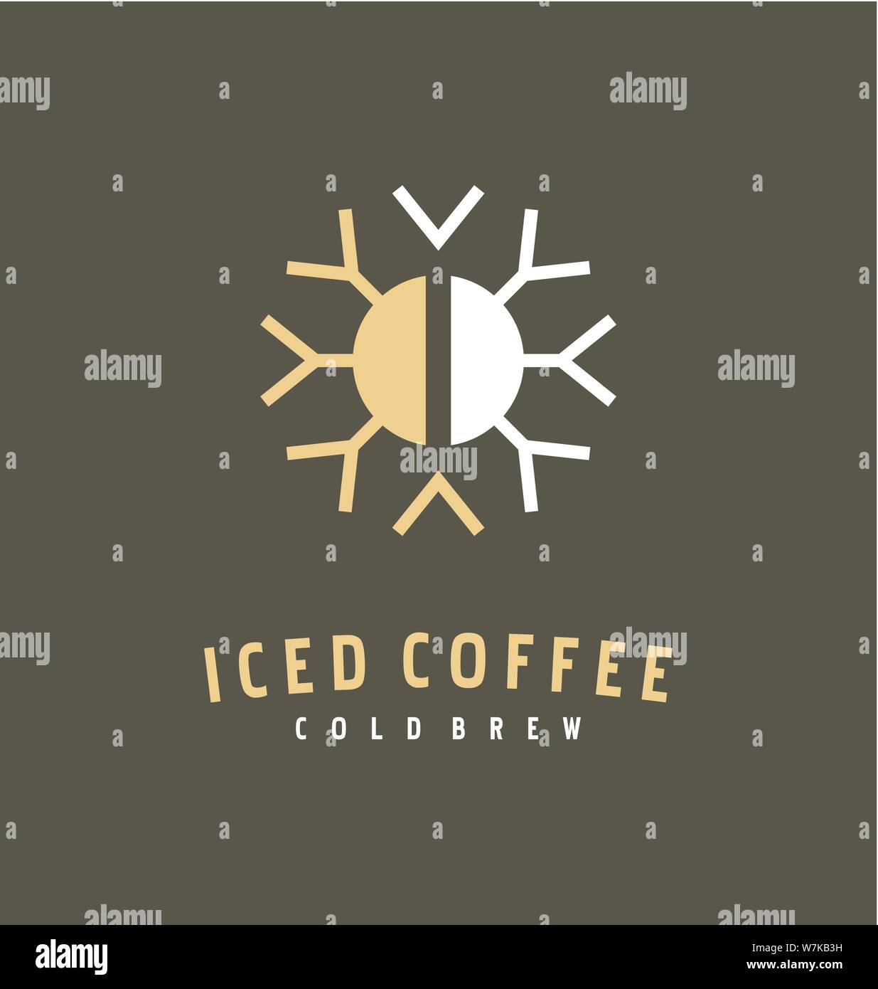 Coffee Bean und Schneeflocke Logo Design Idee für Eiskaffee. Symbol ...