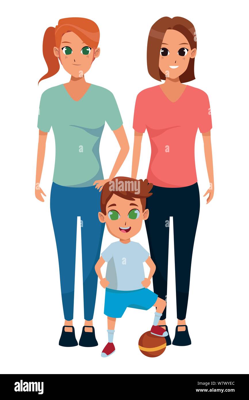 Familie Eltern und Kinder cartoons Stock-Vektorgrafik - Alamy