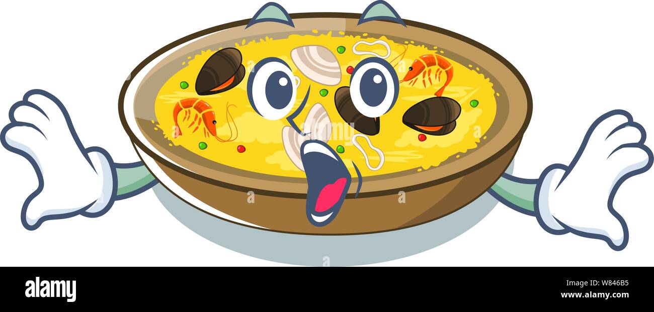 Überrascht spanische Paella Gerichte in Comic Form Stock-Vektorgrafik ...