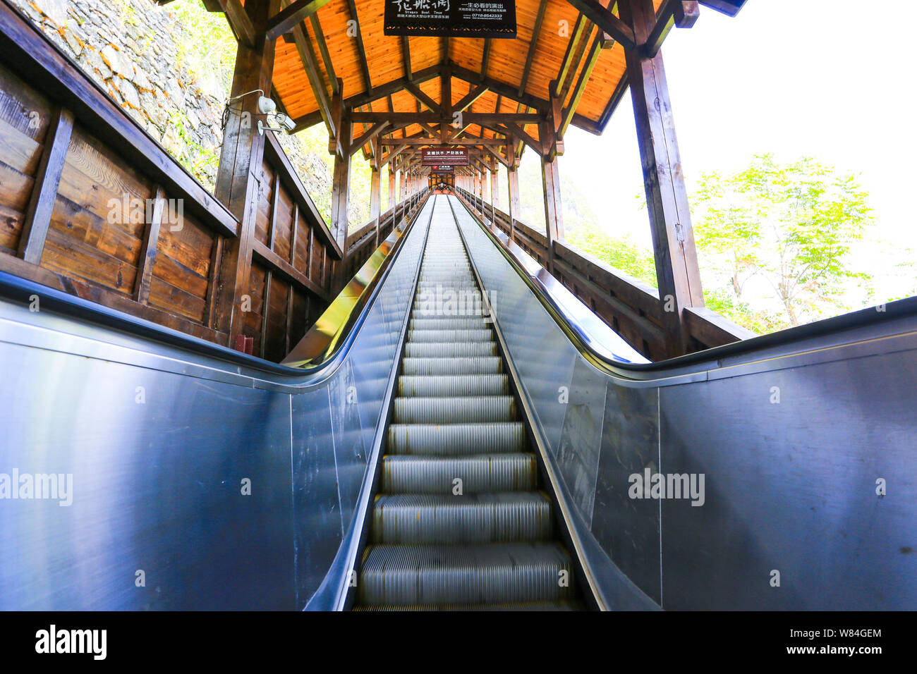 Ein Blick auf die weltweit längste sightseeing Rolltreppe im Grand ...
