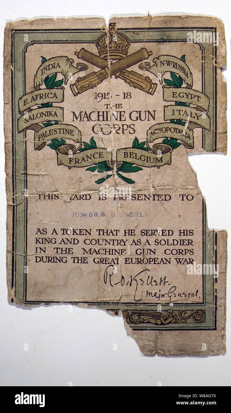 Machine gun corps -Fotos und -Bildmaterial in hoher Auflösung – Alamy