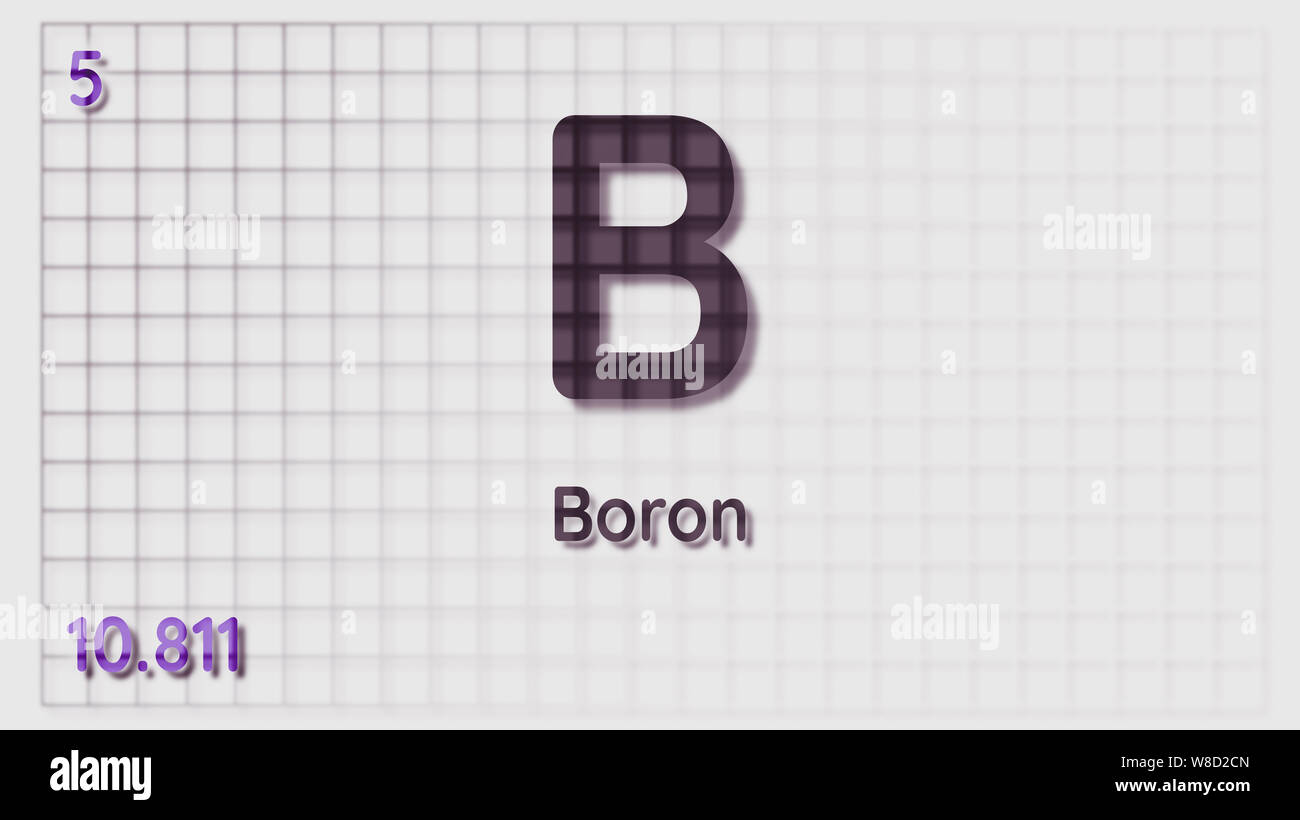Bor chemische Element atomaren Daten und Symbol Abbildung: Hintergrund ...