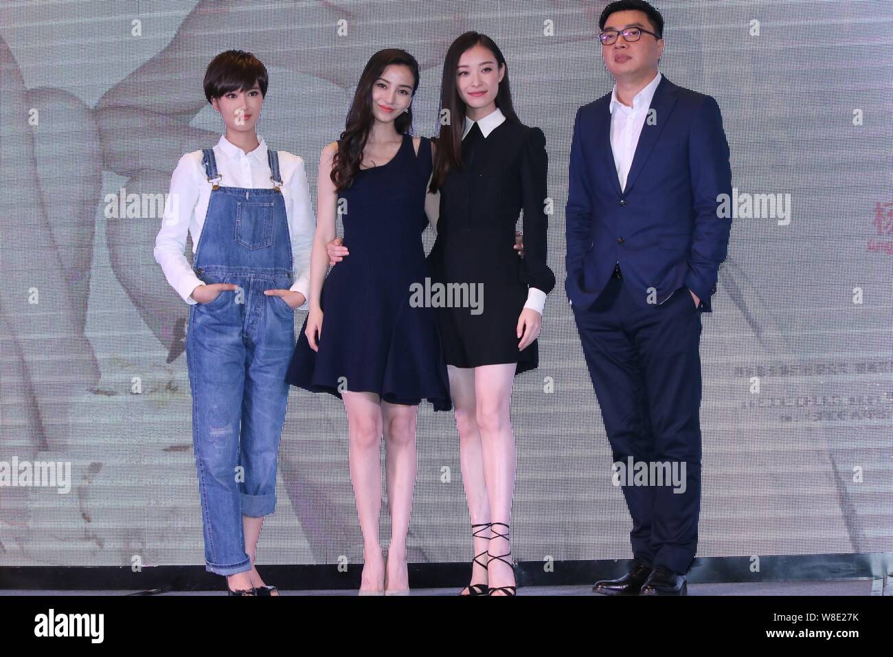 (Von links) chinesische Schauspielerin Xi Wang, Hong Kong Model und Schauspielerin Angelababy ...