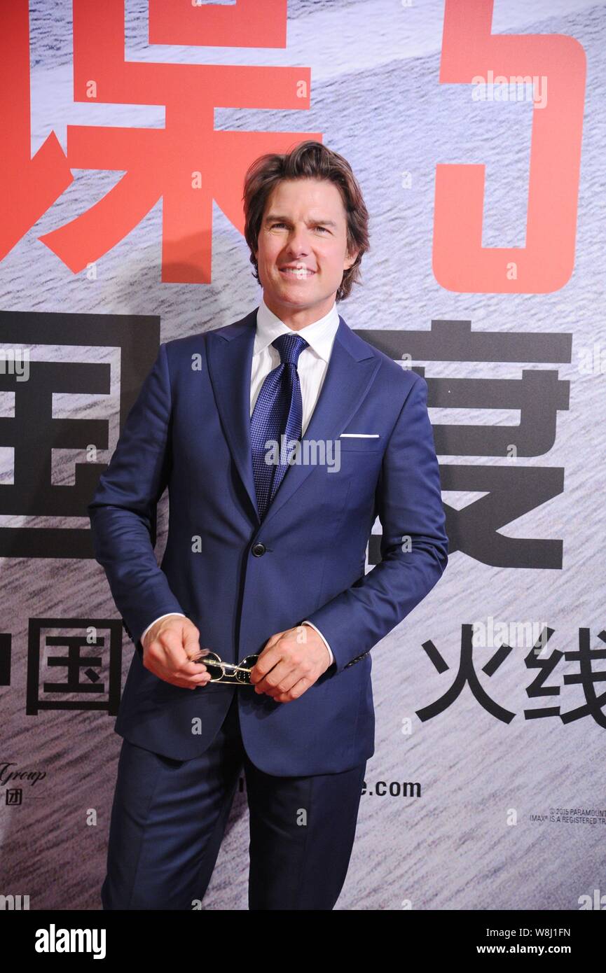 Amerikanische Schauspieler Tom Cruise Posen auf dem roten Teppich für ...