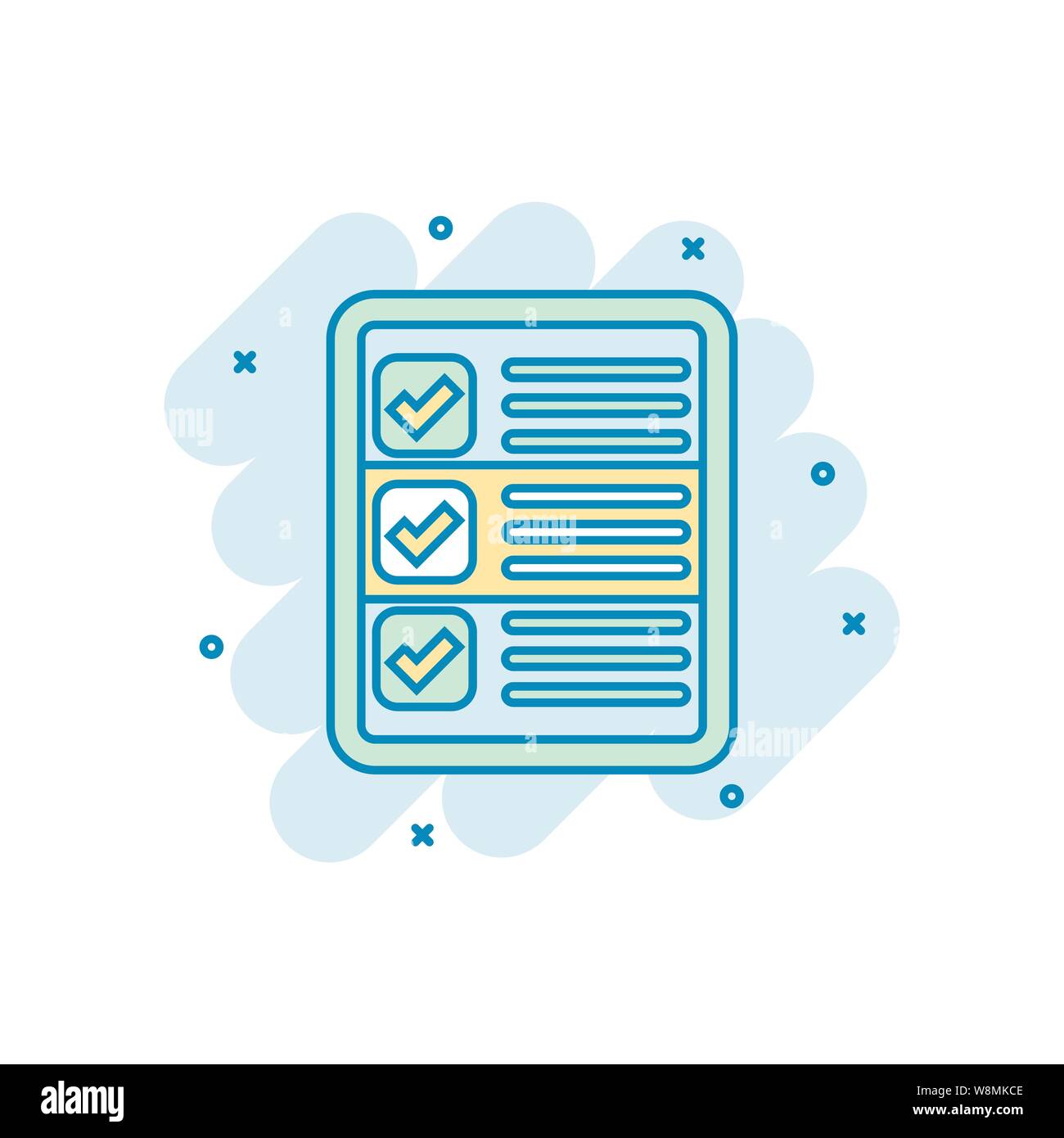 Fragebogen Symbol im Comic-stil. Online Umfrage vektor Cartoon ...