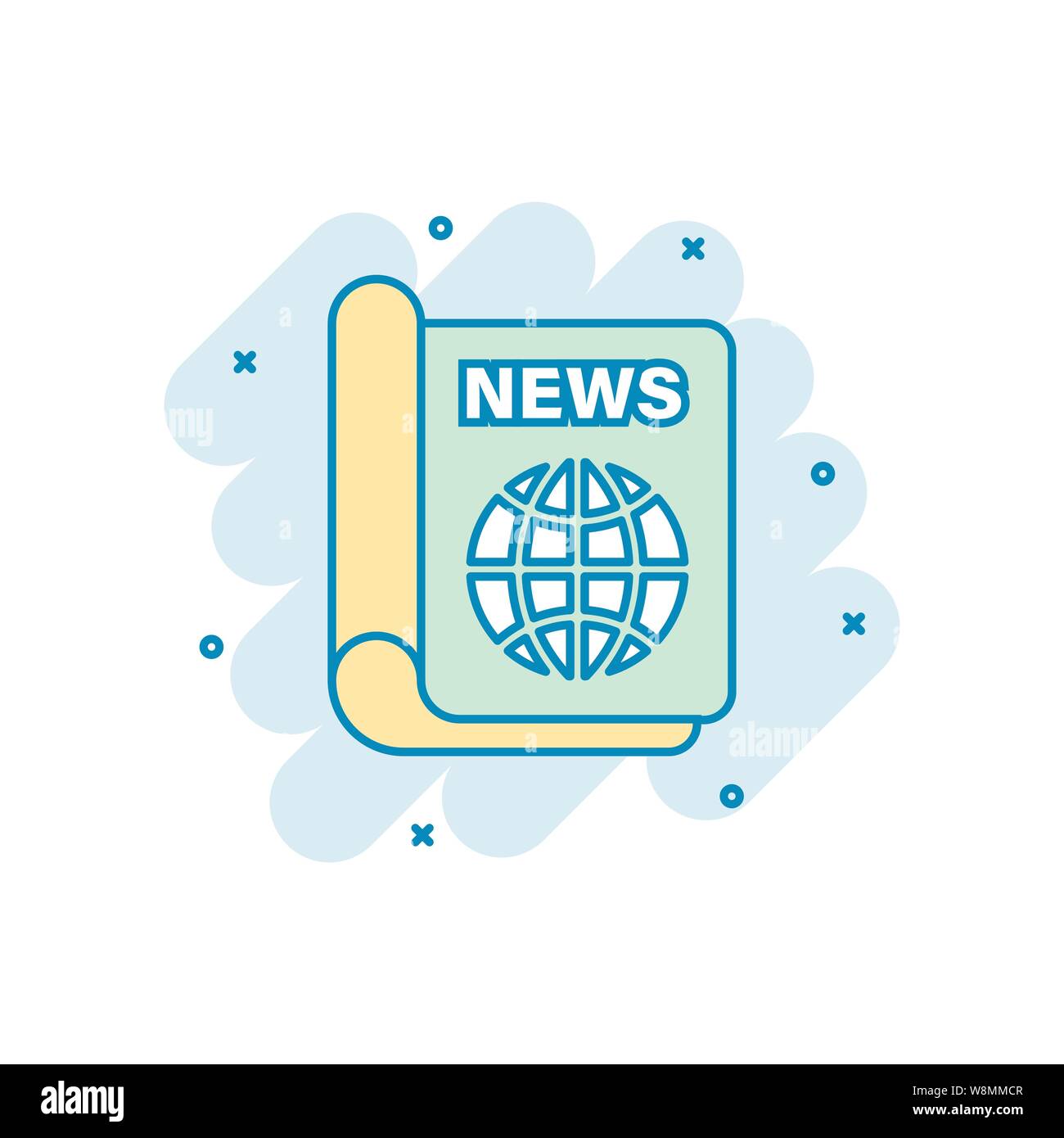 Zeitung Symbol im Comic-stil. News vector Cartoon Illustration auf ...
