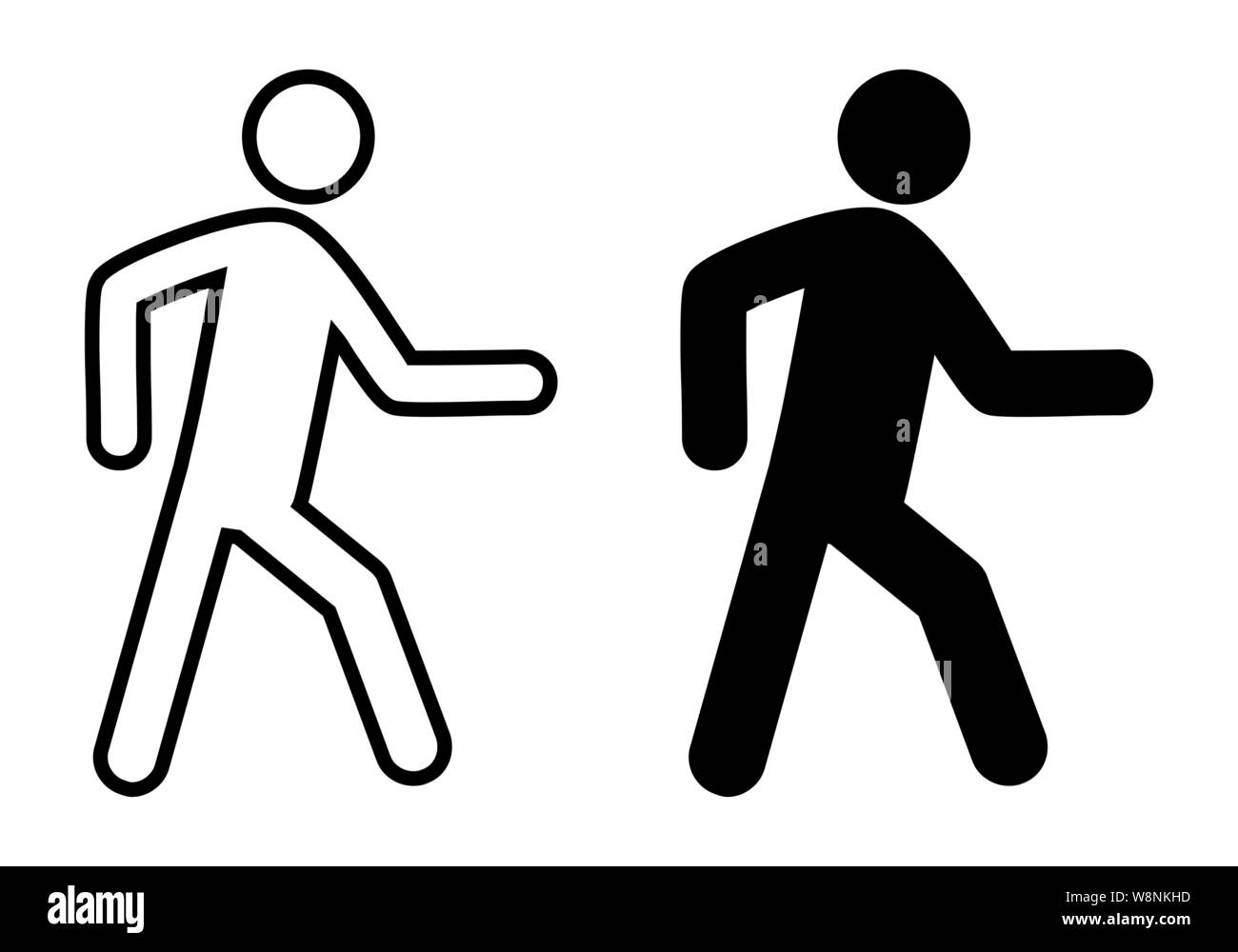 Pedestrian walkway sign man symbol Schwarzweiß-Stockfotos und -bilder ...