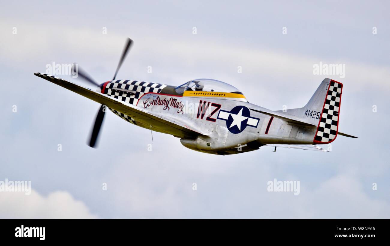North American TF 51 D Mustang "Maria" (G-TFSI) Fliegen an der 2019 ...