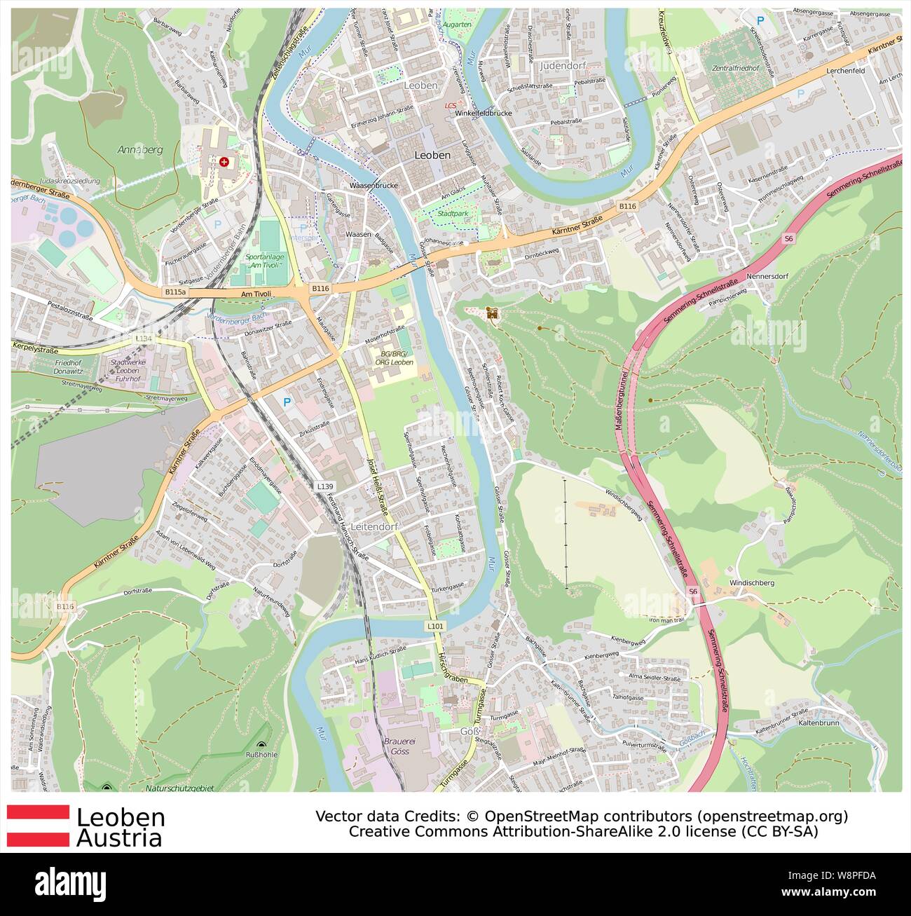 Leoben karte Stock-Vektorgrafiken kaufen - Alamy