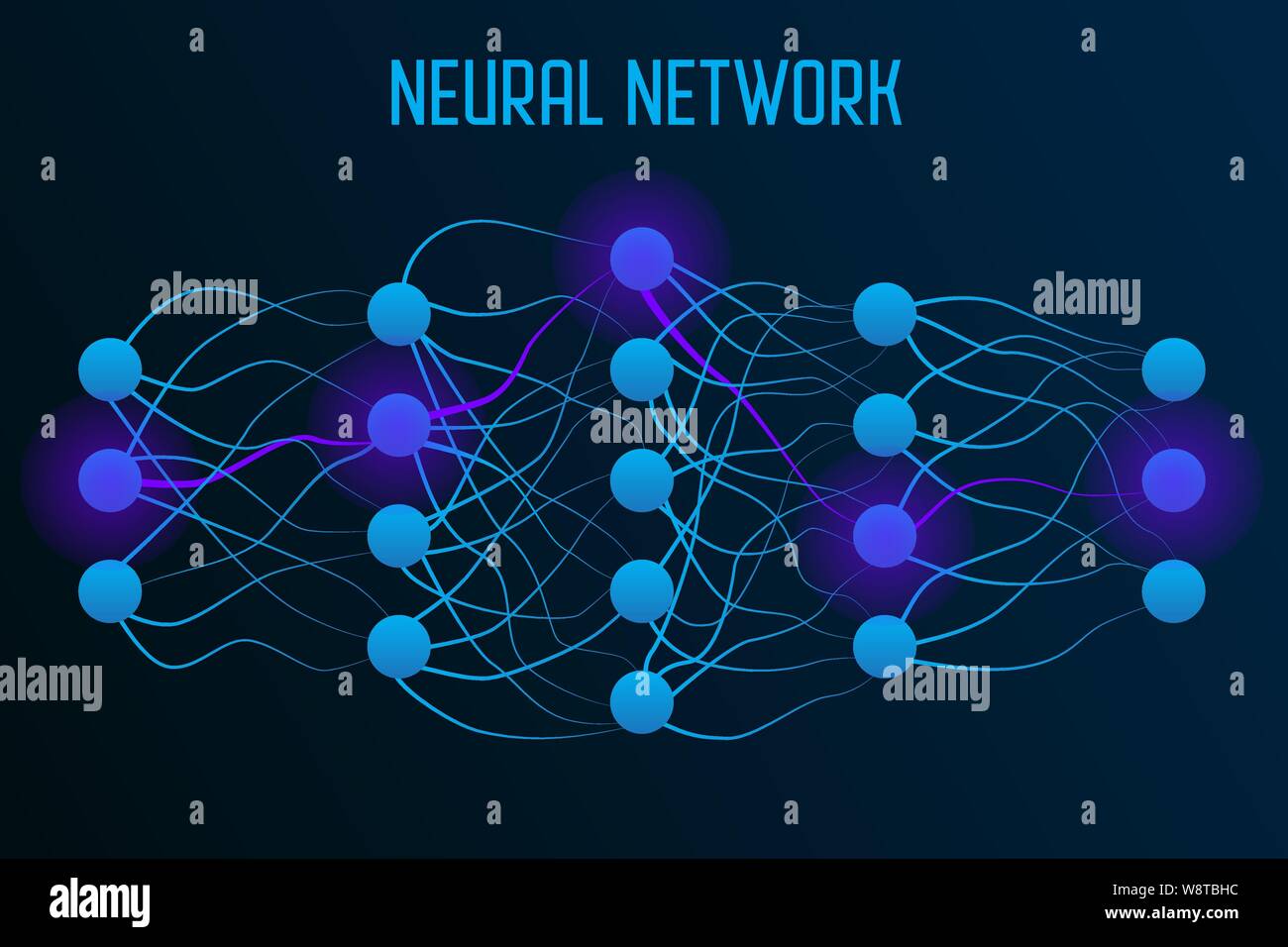 Neuronales Netz Modell mit echten Synapsen und Kreis Neuronen in einer ...