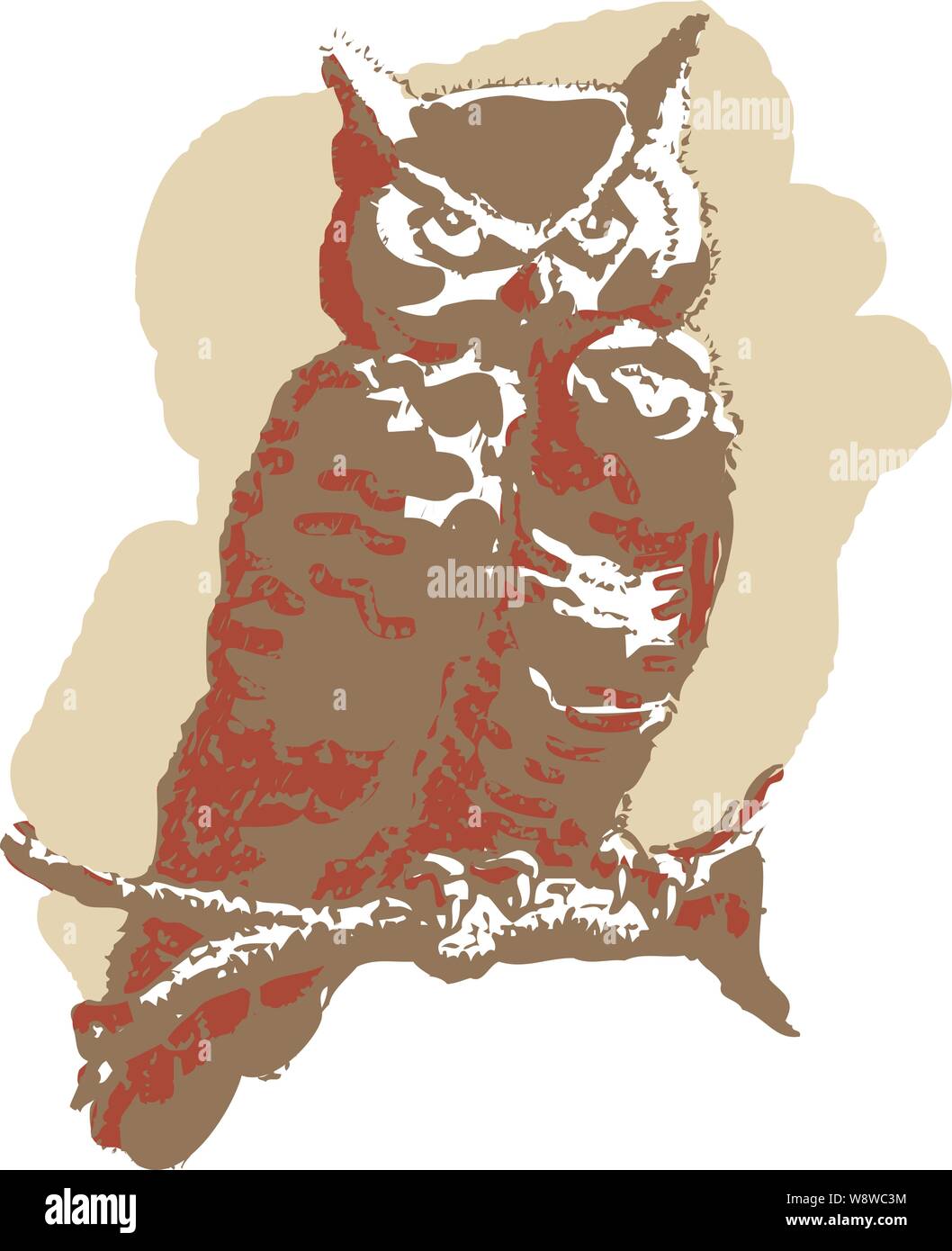Eule sitzend vektor illustration Stock-Vektorgrafiken kaufen - Alamy
