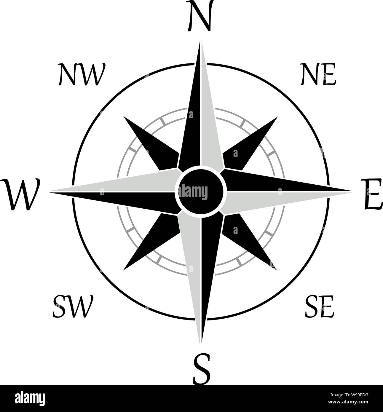 Abbildung: eine Kompassrose Vektorsymbol, eps 10-Vector Illustration ...