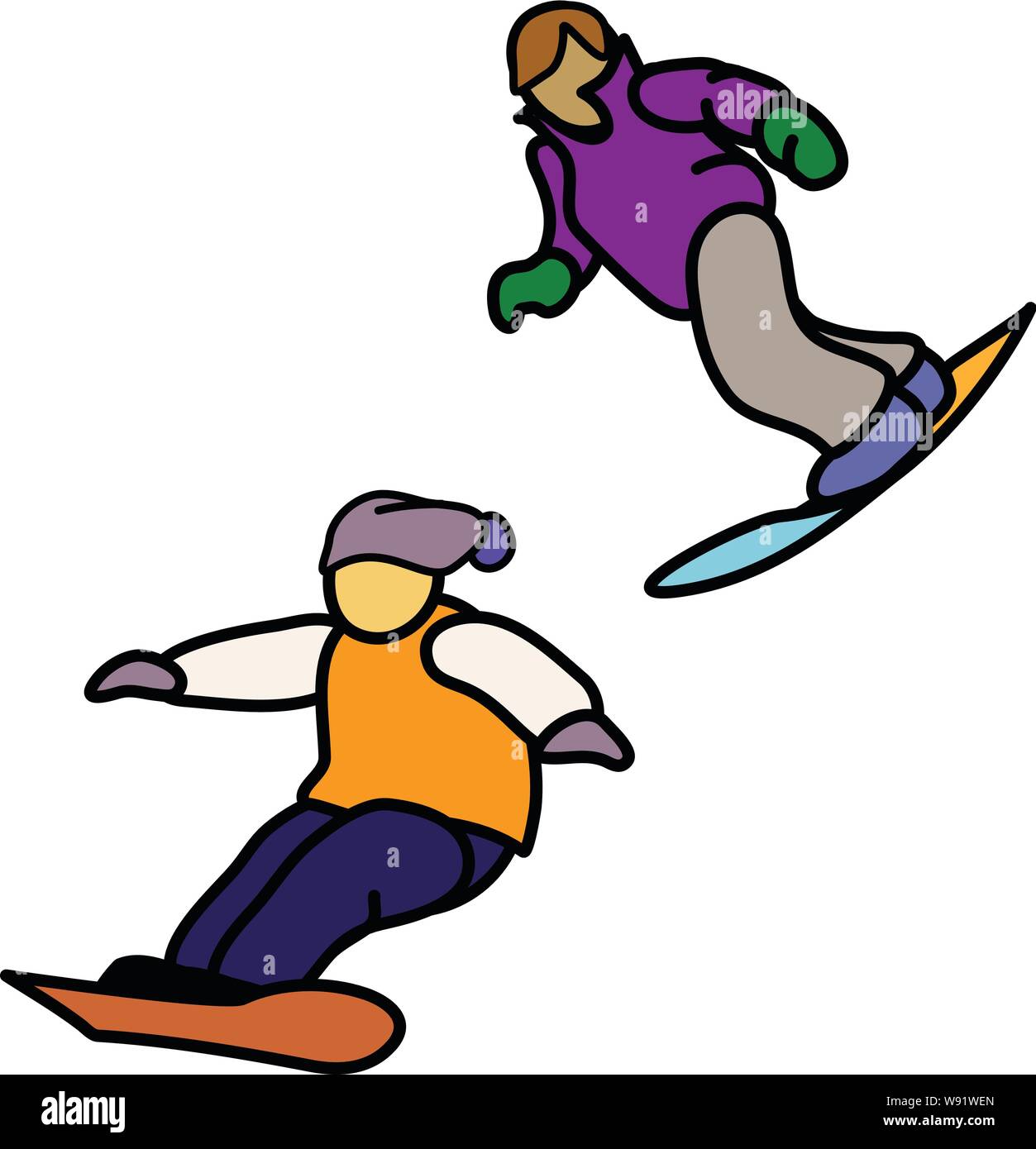 Snowboarder cartoon snow winter -Fotos und -Bildmaterial in hoher ...
