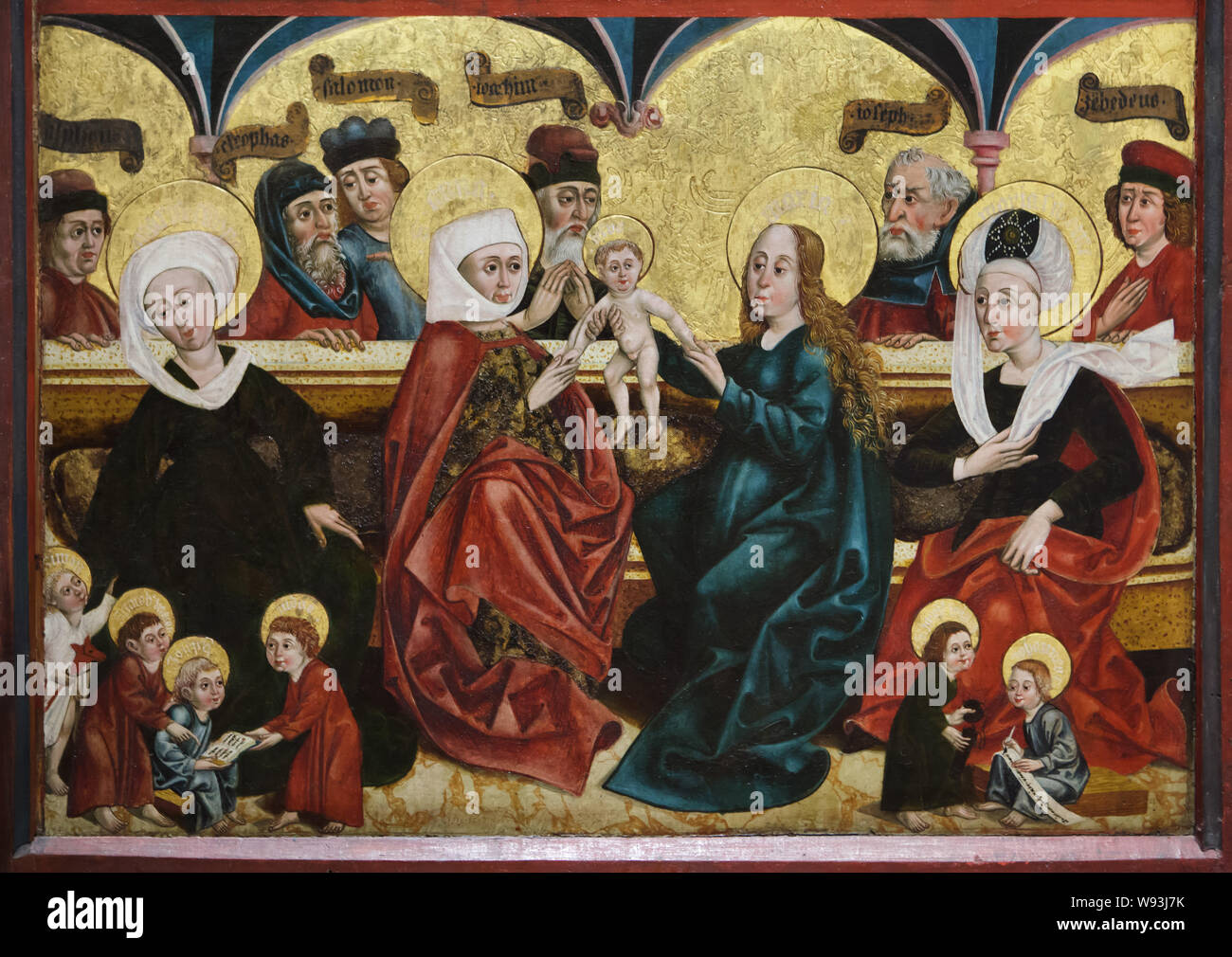 Heilige Sippe. Detail der Altarbild "Altarbild des Heiligen Georg und der Hl. Johannes' von 1475 ...