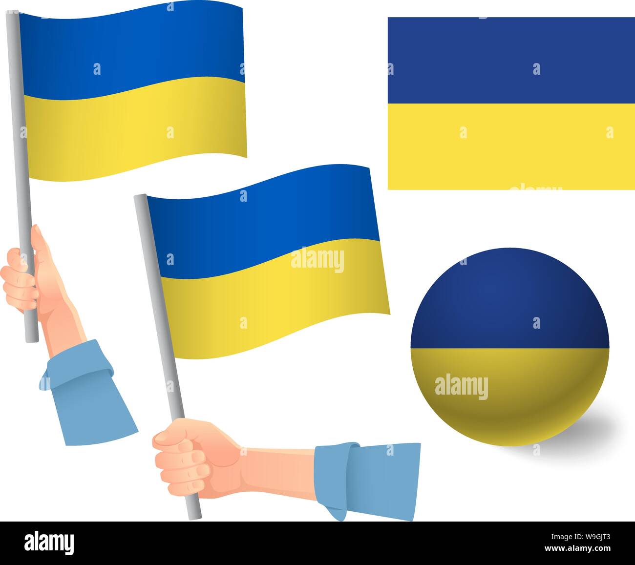 Ukraine Fahne in der Hand Symbol Stock-Vektorgrafik - Alamy