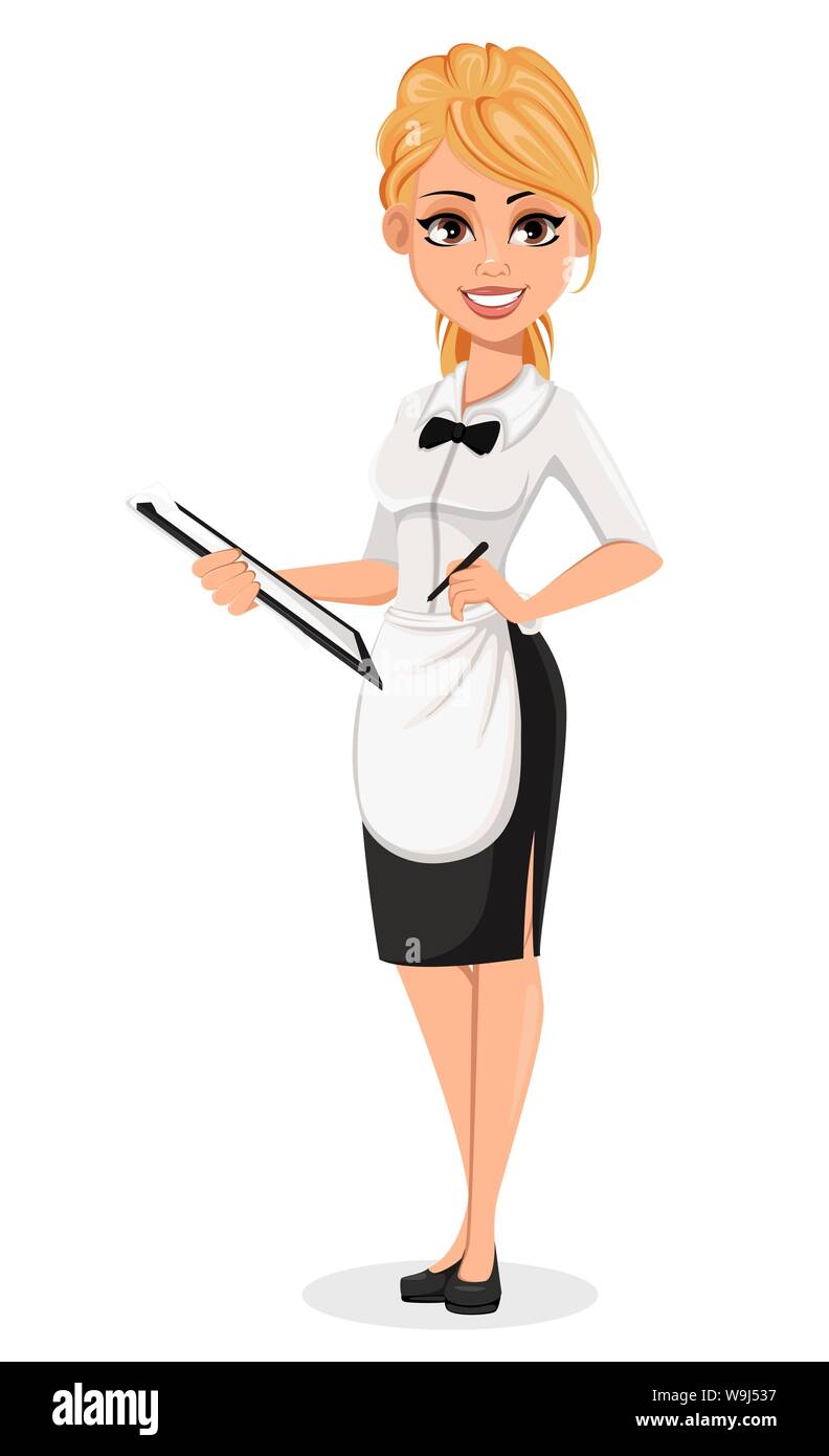 Kellnerin Cartoon Kellnerin Cartoon Kellnerin Serviert Kaffee