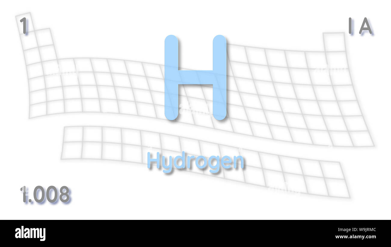 Wasserstoff chemisches Element atomaren Daten und Symbol - Tabelle der ...
