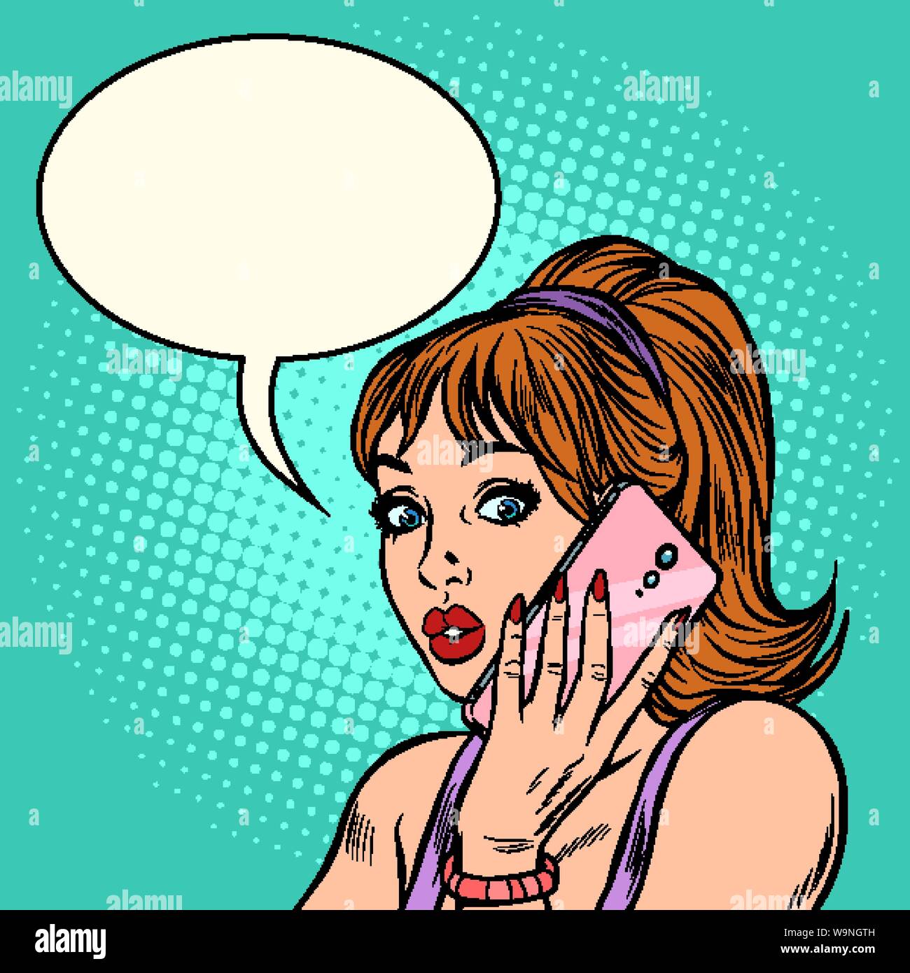 Cartoon girl talking comic -Fotos und -Bildmaterial in hoher Auflösung ...