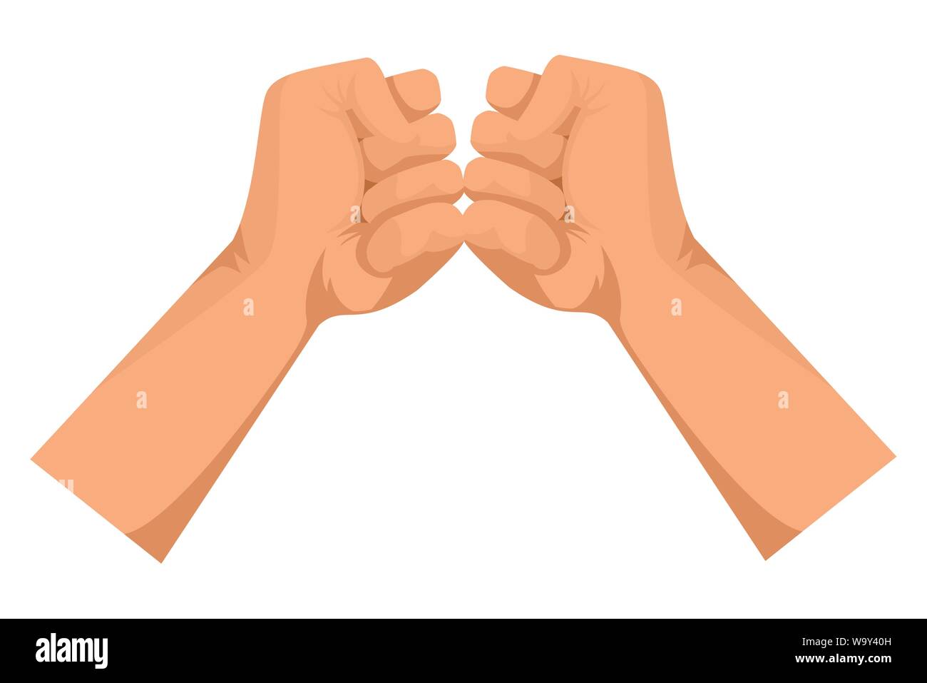 Hände geballte Faust gruss Cartoon Stock-Vektorgrafik - Alamy