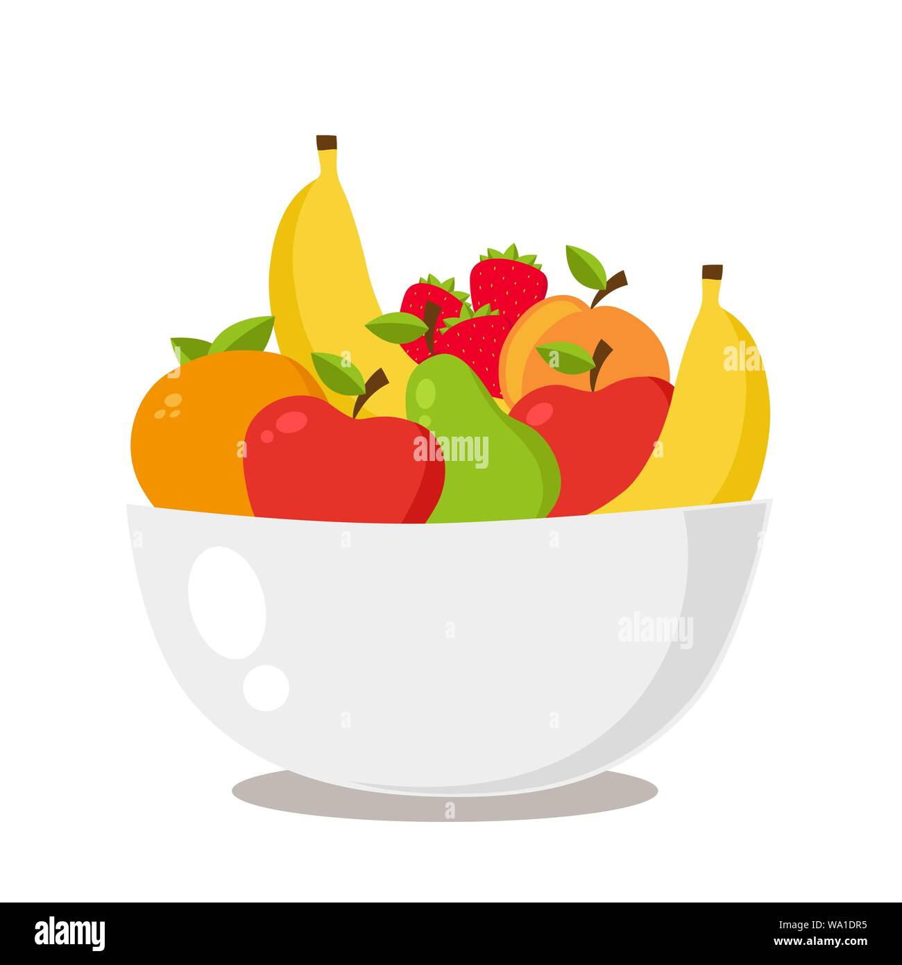 Obstteller mit viel Obst. Vector Illustration Stock-Vektorgrafik - Alamy
