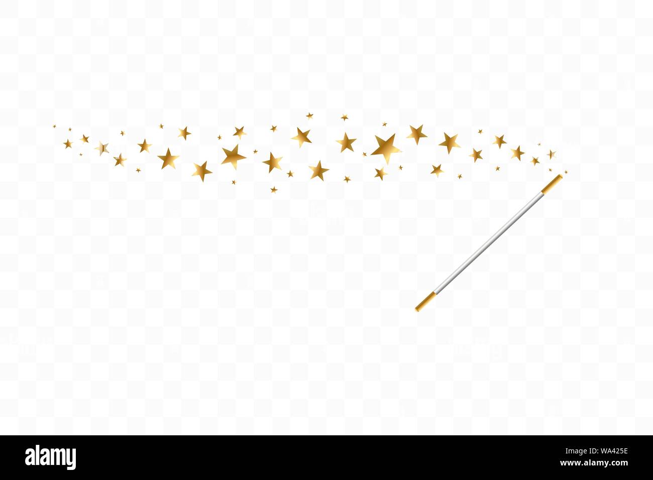 Zauberstab mit einem Sterne auf transparenten Hintergrund. Trace von ...