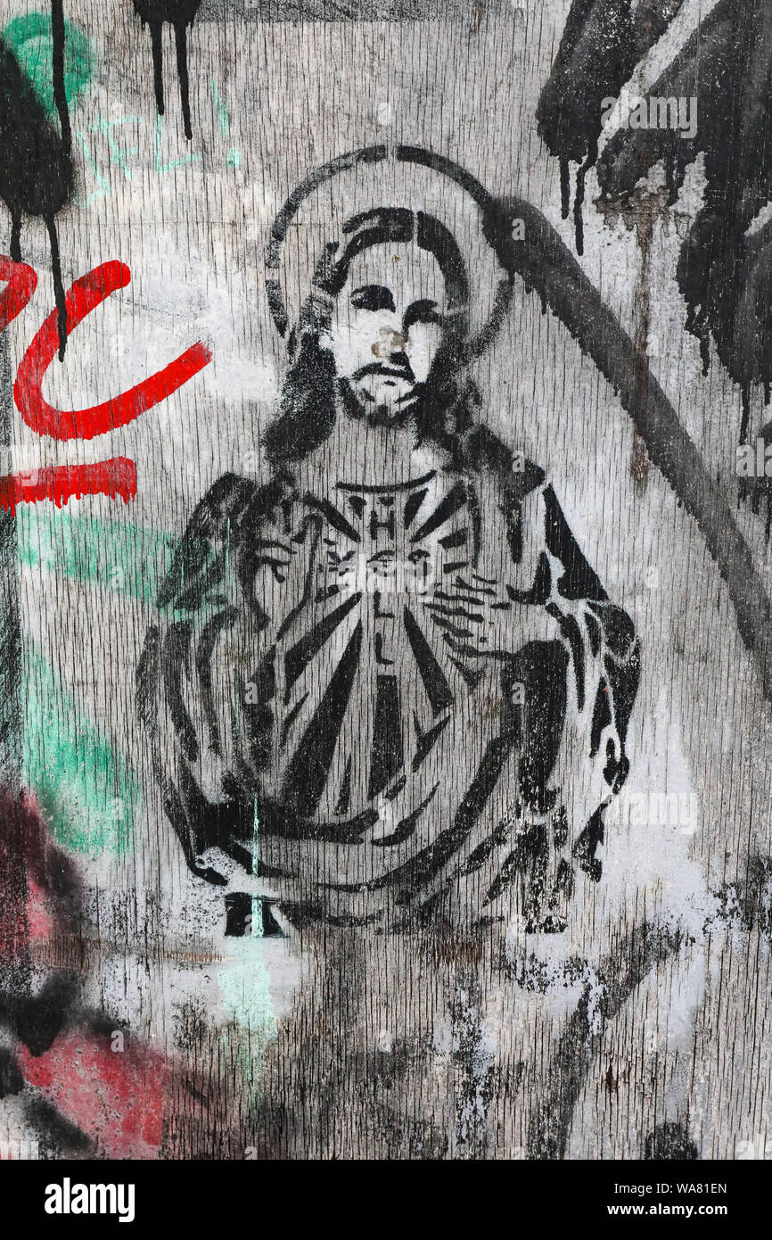 Stencil graffiti jesus -Fotos und -Bildmaterial in hoher Auflösung – Alamy