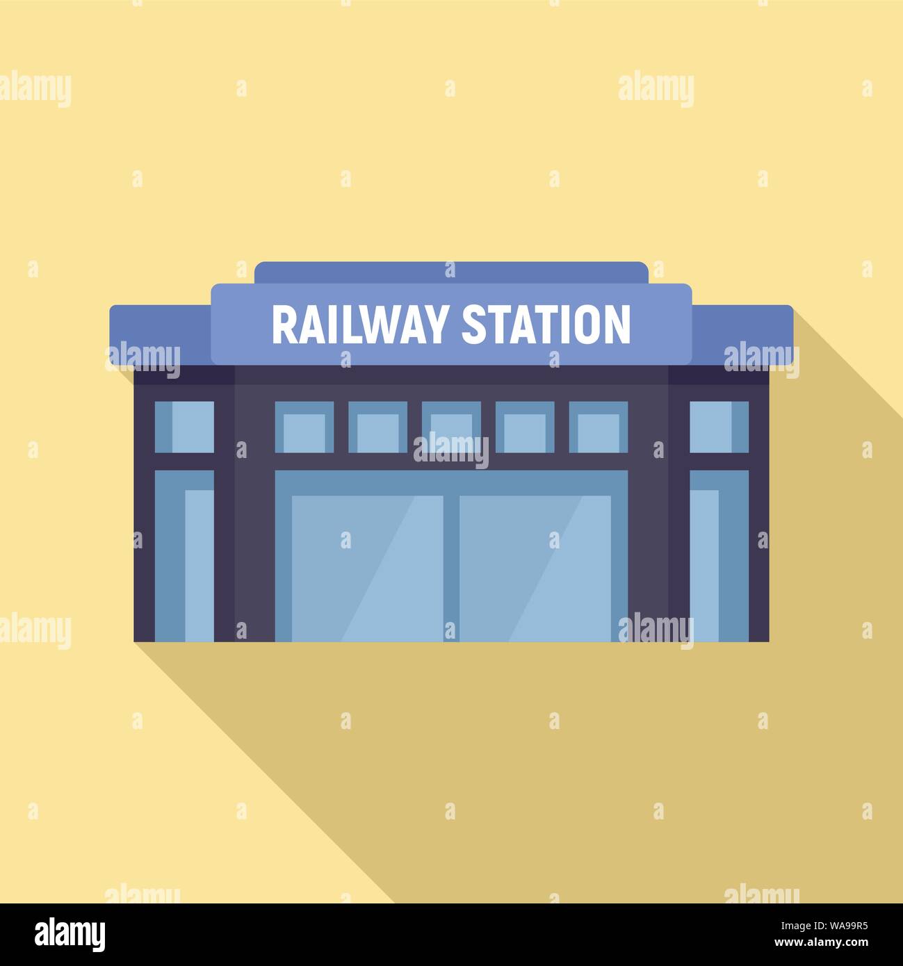Glas Bahnhof Symbol. Flache Darstellung von Glas Bahnhof vektor Symbol für Web Design Stock ...