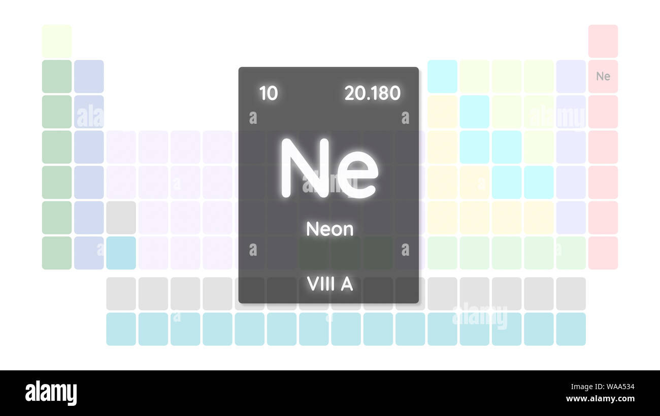 Neon chemische Element atomaren Daten und Symbol - Tabelle der Elemente ...