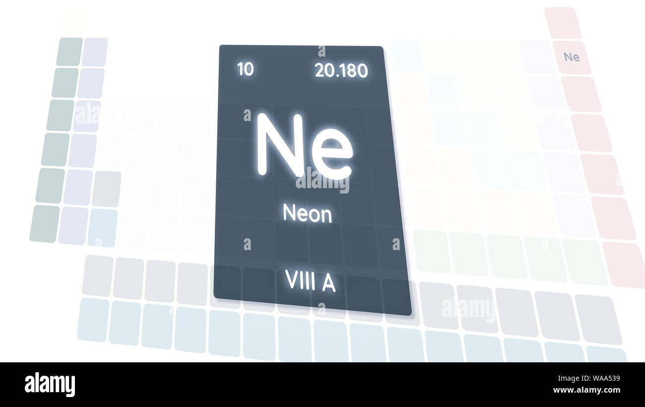 Neon chemische Element atomaren Daten und Symbol - Tabelle der Elemente ...