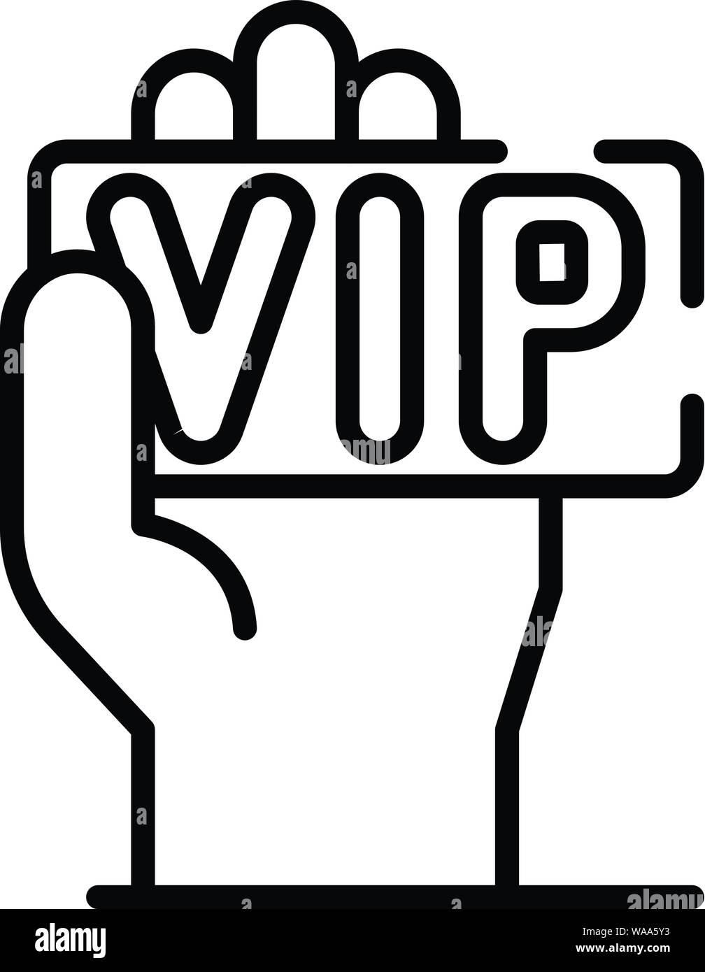 VIP-Karte in der Hand Symbol, outline Style Stock-Vektorgrafik - Alamy
