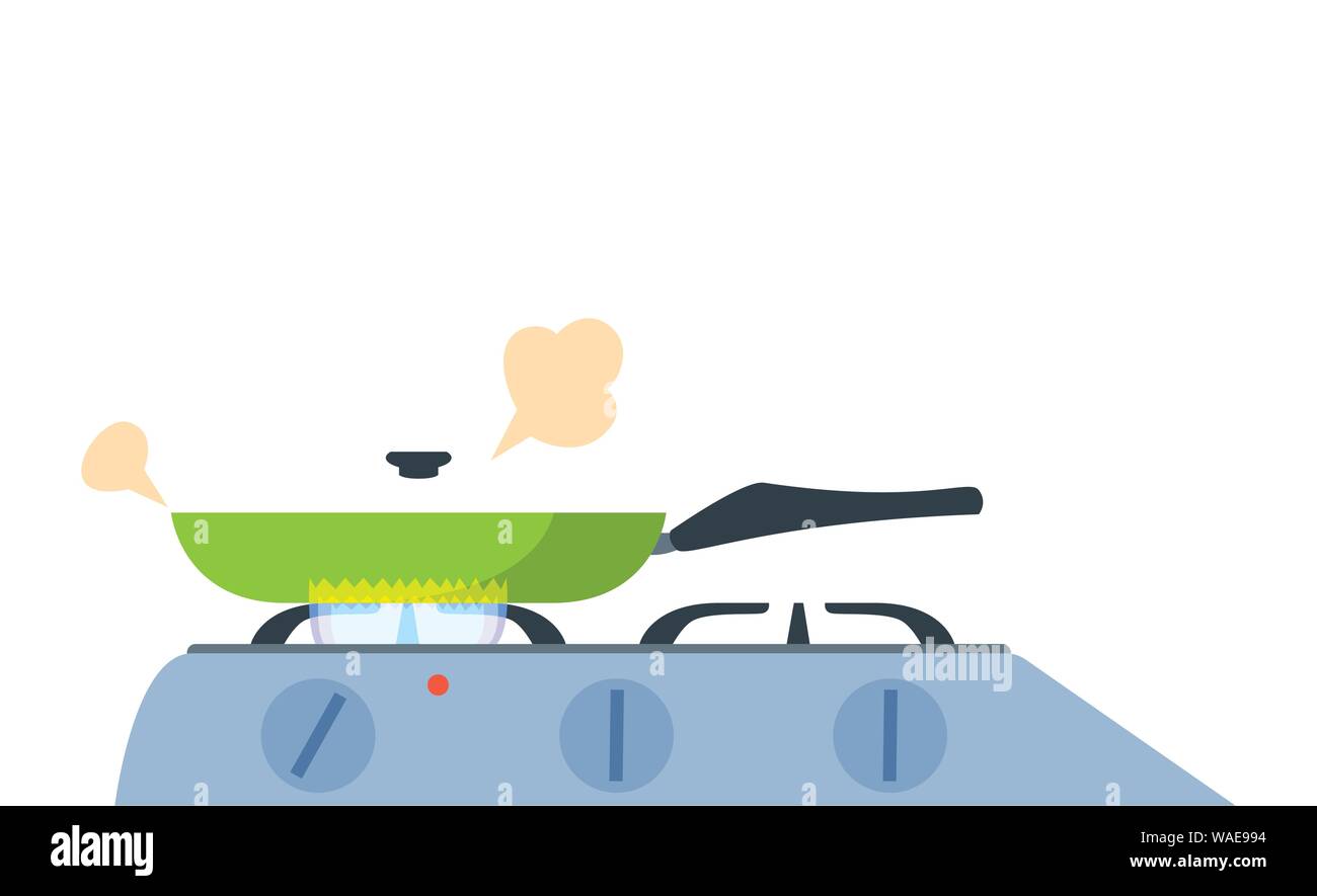 Topf heißen Ofen Zubereitung kochen Vector Illustration Stock ...