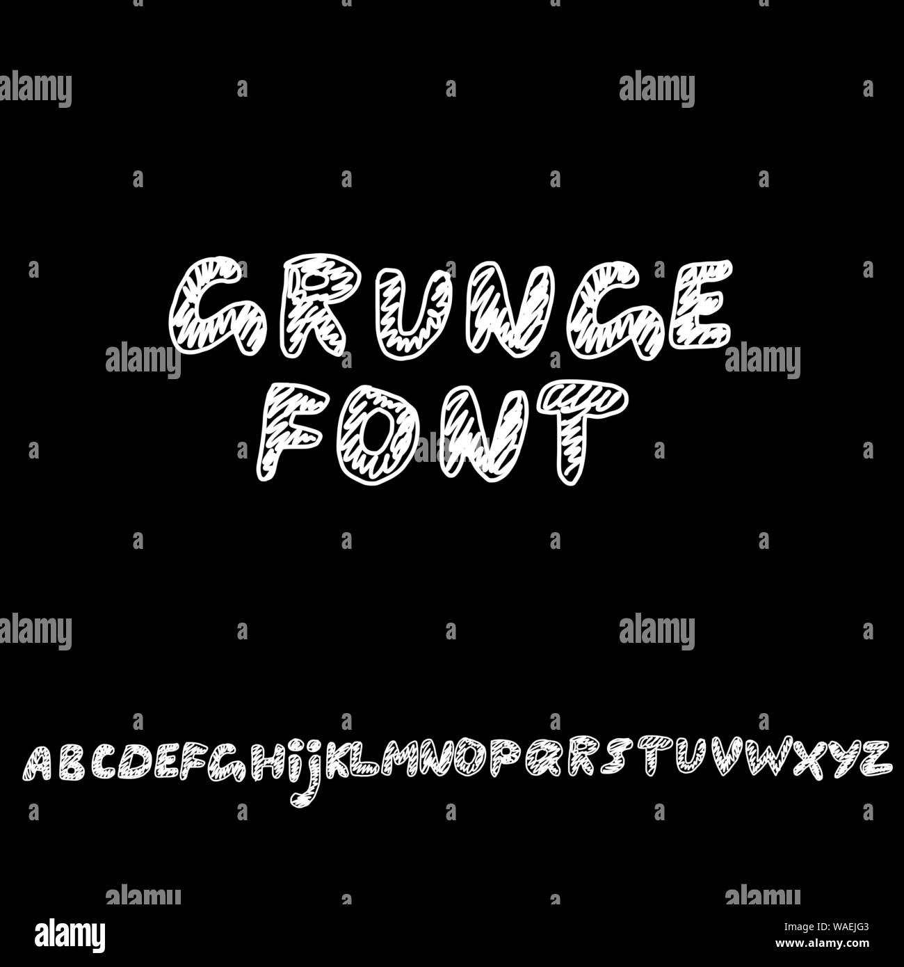 Moderne Schrift. Grunge style Alphabet. Lineare Schrift. Vector ...