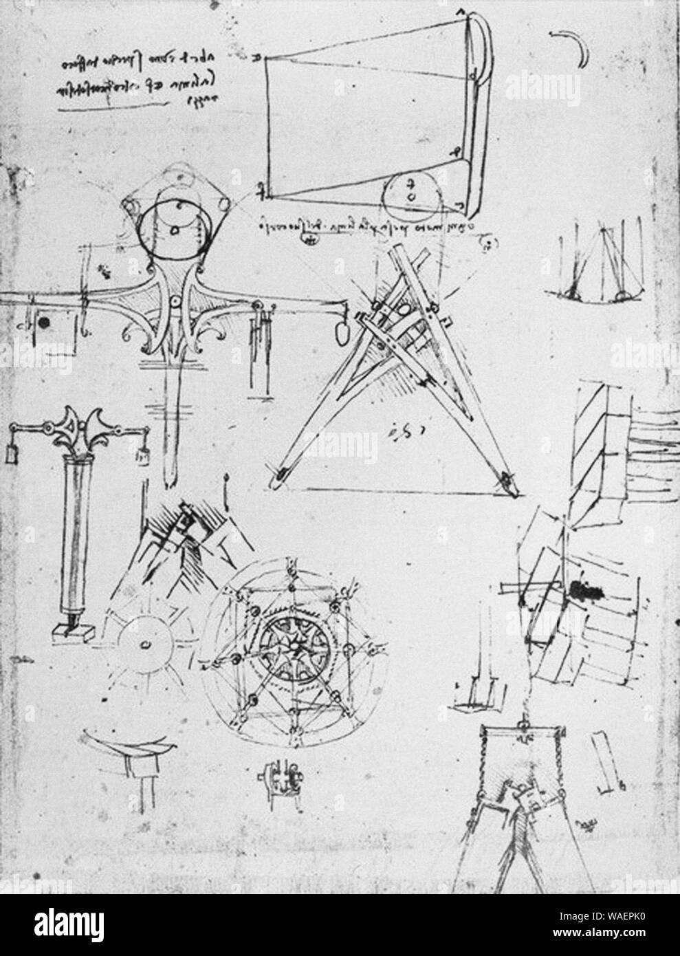 Skizze von leonardo da vinci Schwarzweiß-Stockfotos und -bilder - Alamy