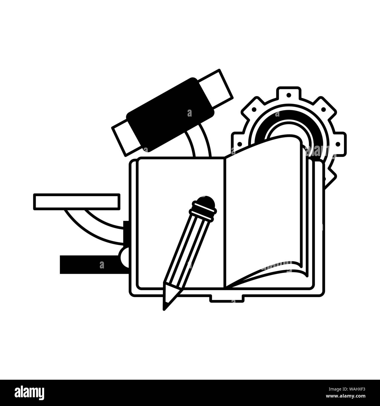 Wissen Bildung Konzept Cartoon Stock-Vektorgrafik - Alamy