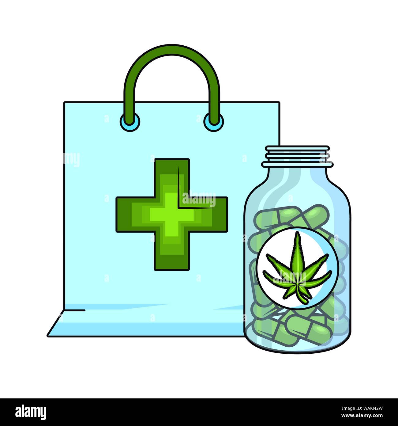 Cartoon bag weed Stock-Vektorgrafiken kaufen - Alamy