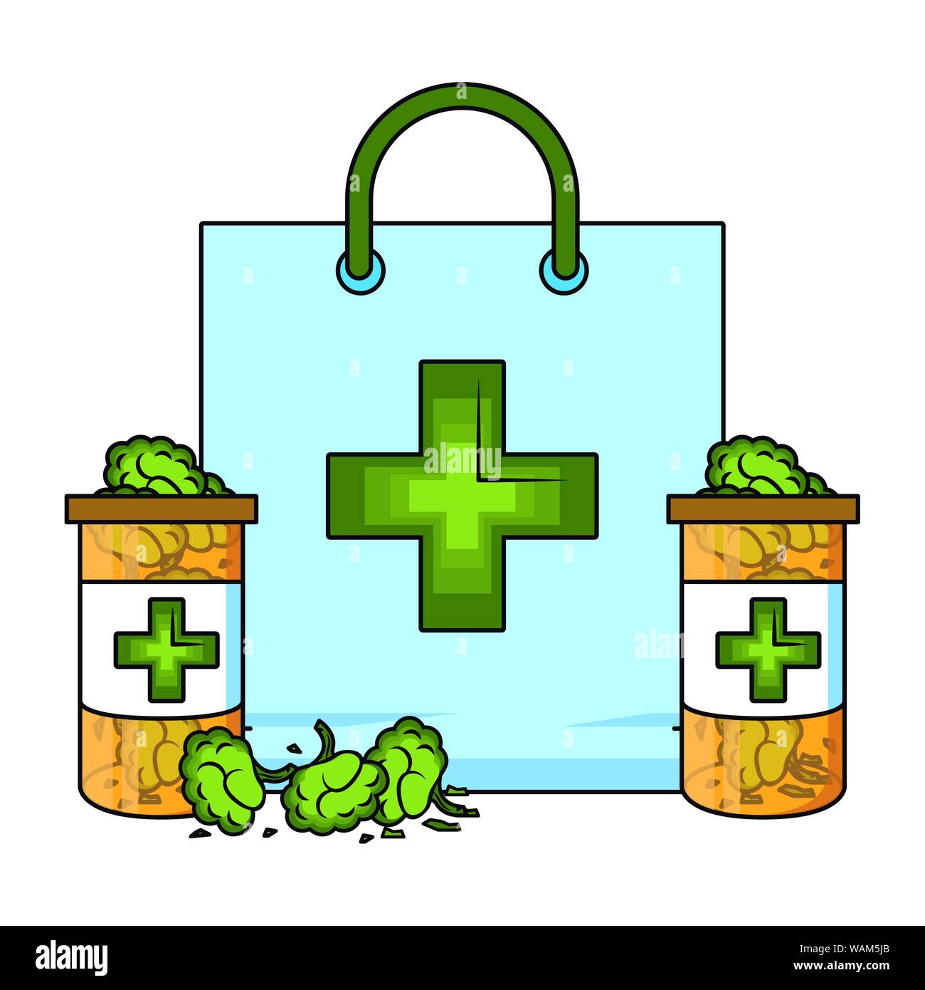 Cartoon bag weed Ausgeschnittene Stockfotos und -bilder - Alamy