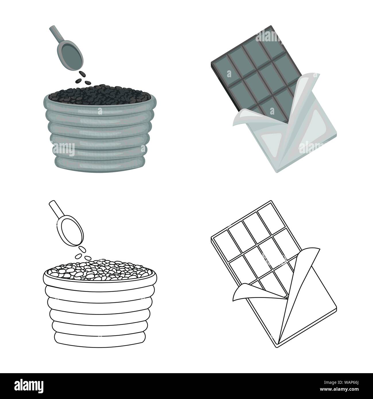 Isoliertes Objekt von Essen und lecker Logo. Satz von Lebensmittel- und ...