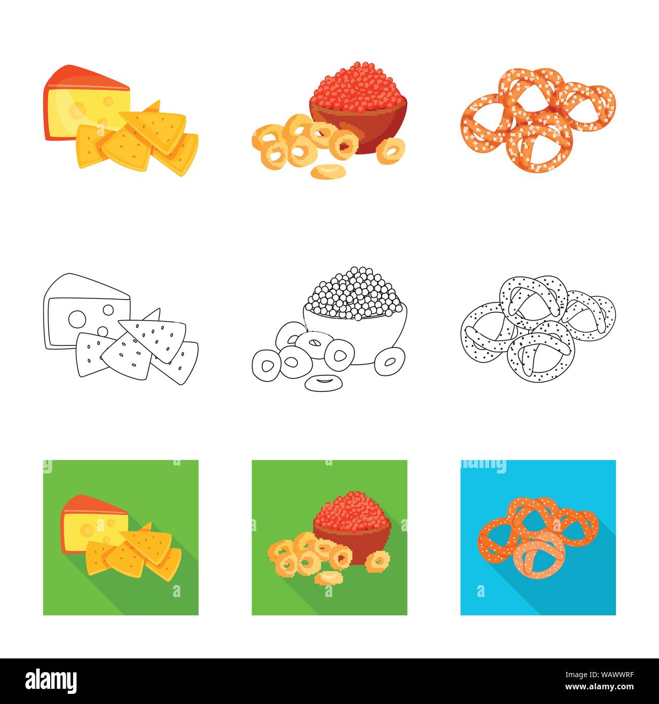 Isoliertes Objekt von Geschmack und seasonin Symbol. Satz von Geschmack ...